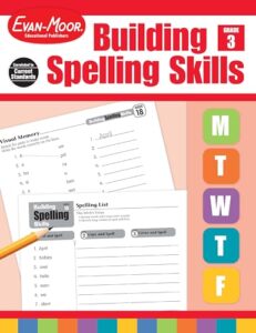 evan-moor building spelling skills, grade 3 - homeschooling & classroom resource workbook, reproducible worksheets, teaching edition, spelling strategies, reading and writing skills