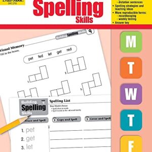 Evan-Moor Building Spelling Skills, Grade 1 - Homeschooling & Classroom Resource Workbook, Reproducible Worksheets, Teaching Edition, Spelling Strategies, Reading and Writing Skills