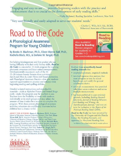 Road to the Code: A Phonological Awareness Program for Young Children