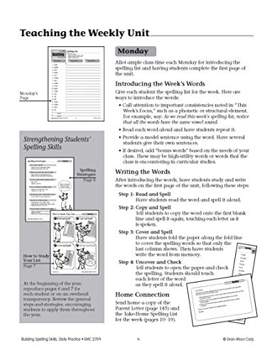 Evan-Moor Building Spelling Skills, Grade 5 - Homeschooling & Classroom Resource Workbook, Reproducible Worksheets, Teaching Edition, Spelling Strategies, Reading and Writing Skills