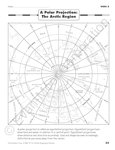 Evan-Moor Daily Geography Practice, Grade 6, Homeschooling and Classroom Resource Workbook, Reproducible Worksheets, Teaching Edition, Downloadable Maps, USA, World, Continents, Oceans, Countries