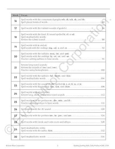 Evan-Moor Building Spelling Skills, Grade 5 - Homeschooling & Classroom Resource Workbook, Reproducible Worksheets, Teaching Edition, Spelling Strategies, Reading and Writing Skills