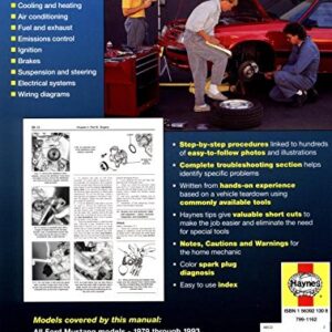 Ford Mustang, Ghia & Cobra (79-93) & Mercury Capri, Ghia & RS (79-86) with In-line 4 cyl & 6 cyl, V6 & V8 Haynes Repair Manual (Haynes Repair Manuals)