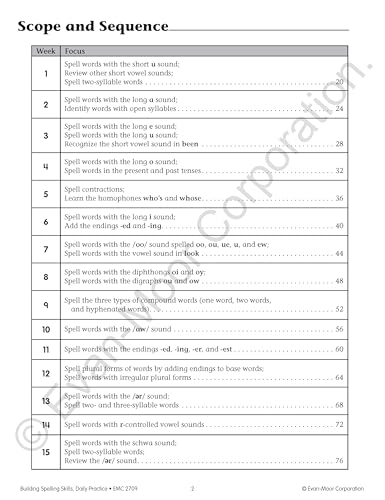 Evan-Moor Building Spelling Skills, Grade 5 - Homeschooling & Classroom Resource Workbook, Reproducible Worksheets, Teaching Edition, Spelling Strategies, Reading and Writing Skills