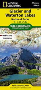 glacier and waterton lakes national parks map (national geographic trails illustrated map, 215)