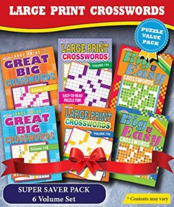 kappa super saver large print crosswords puzzle pack-set of 6 full size books