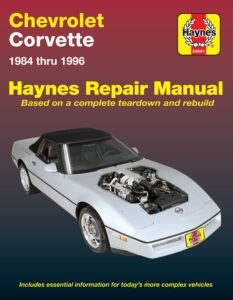 chevrolet corvette (84-96) haynes repair manual (does not include information specific to zr-1 models. includes thorough vehicle coverage apart from the specific exclusion noted)