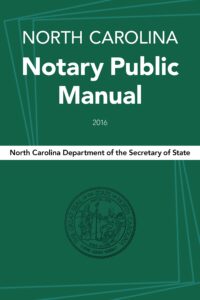 north carolina notary public manual, 2016