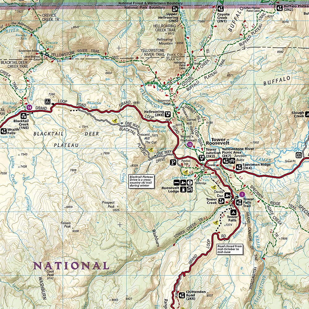 Yellowstone National Park Map (National Geographic Trails Illustrated Map, 201)