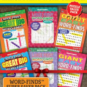 KAPPA Super Saver LARGE PRINT Word Search Puzzle Pack - (Pack of 6) Full Size Books