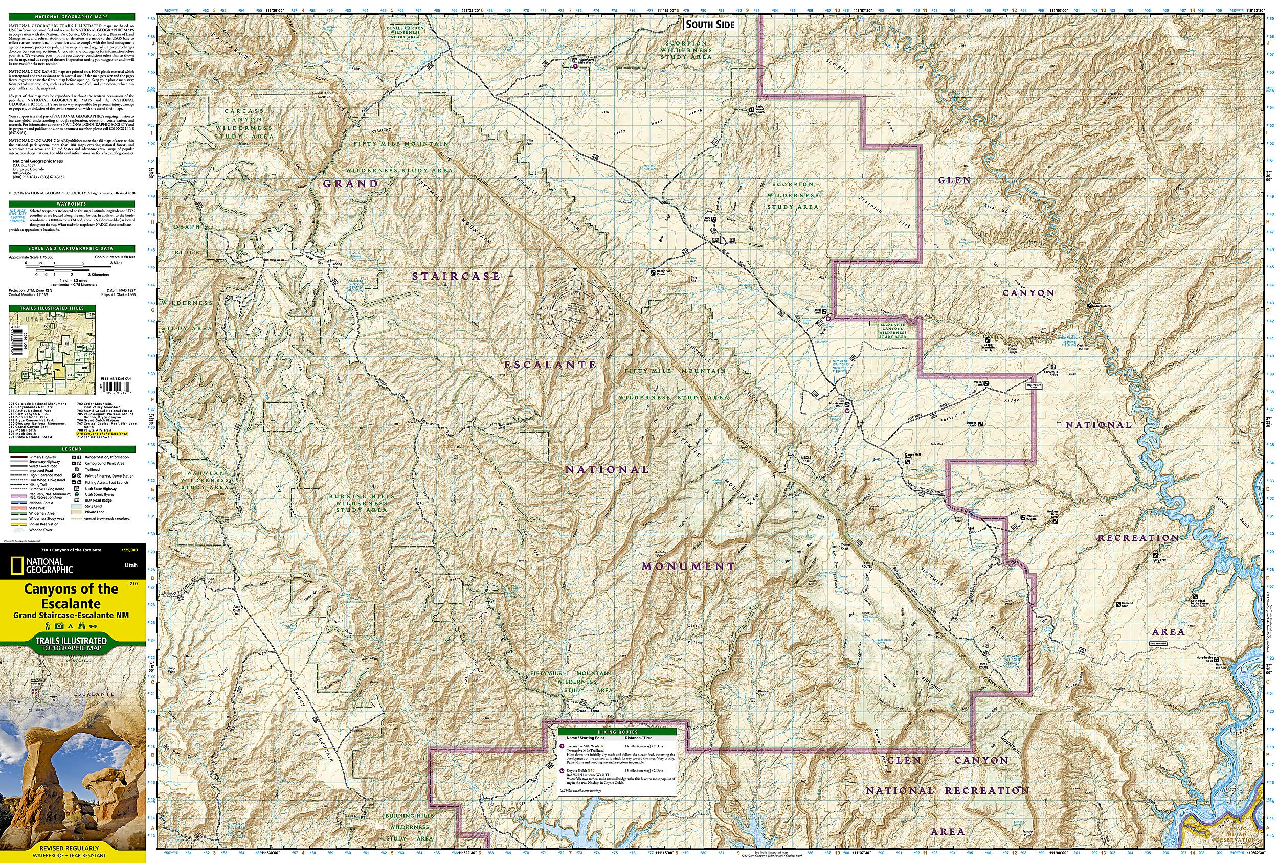 Canyons of the Escalante Map [Grand Staircase-Escalante National Monument] (National Geographic Trails Illustrated Map, 710)