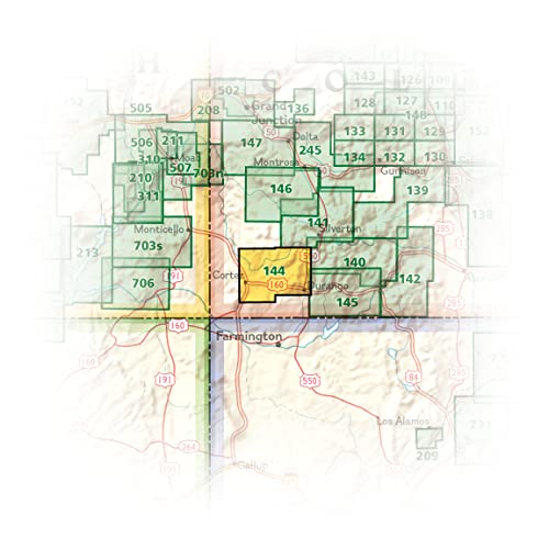 Durango, Cortez [Mesa Verde National Park] Map (National Geographic Trails Illustrated Map, 144)