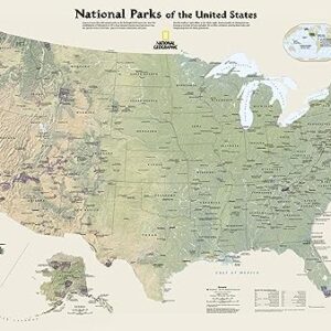 National Parks of the United States Map (National Geographic Destination Map)