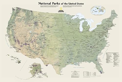 National Parks of the United States Map (National Geographic Destination Map)