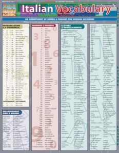 italian vocabulary quickstudy laminated reference guide (quickstudy academic)