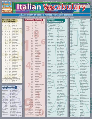 Italian Vocabulary QuickStudy Laminated Reference Guide (QuickStudy Academic)