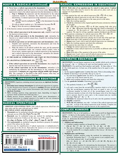 Algebra Part 1 QuickStudy Laminated Reference Guide (QuickStudy Academic)