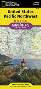 united states, pacific northwest map (national geographic adventure map, 3118)