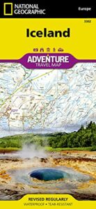 iceland map (national geographic adventure map, 3302)