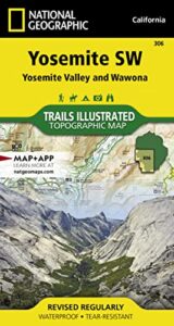 yosemite sw: yosemite valley and wawona map (national geographic trails illustrated map, 306)