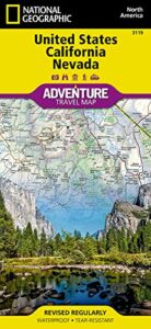 united states, california and nevada map (national geographic adventure map, 3119)