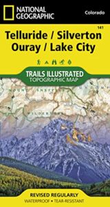 telluride, silverton, ouray, lake city map (national geographic trails illustrated map, 141)