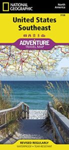 united states, southeast map (national geographic adventure map, 3126)