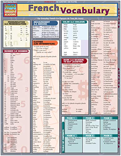 French Vocabulary QuickStudy Laminated Reference Guide (QuickStudy Academic)