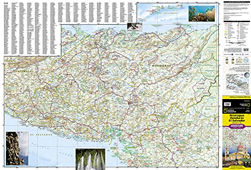 Nicaragua, Honduras, and El Salvador Map (National Geographic Adventure Map, 3109)