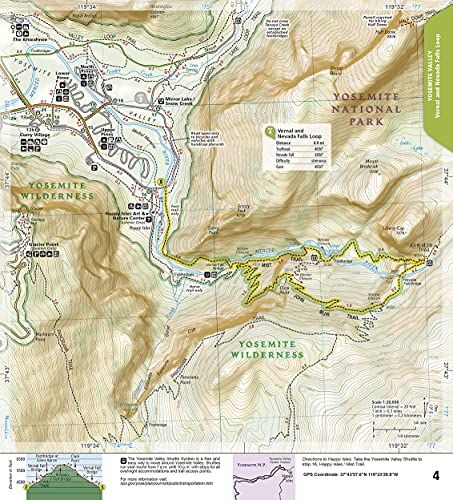 Yosemite National Park Day Hikes Map (National Geographic Topographic Map Guide, 1704)