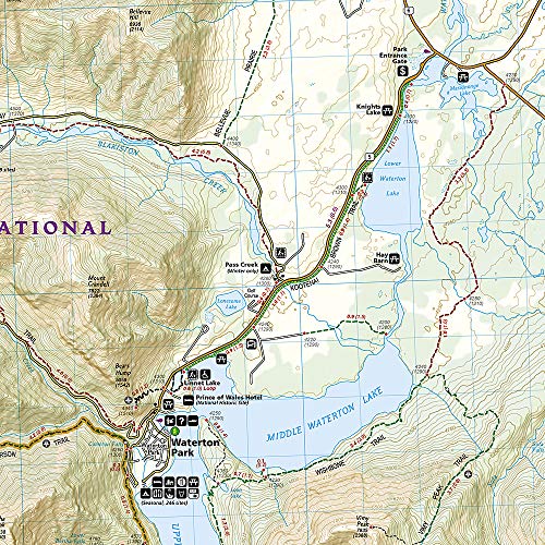 Many Glacier: Glacier and Waterton Lakes National Parks Map (National Geographic Trails Illustrated Map, 314)