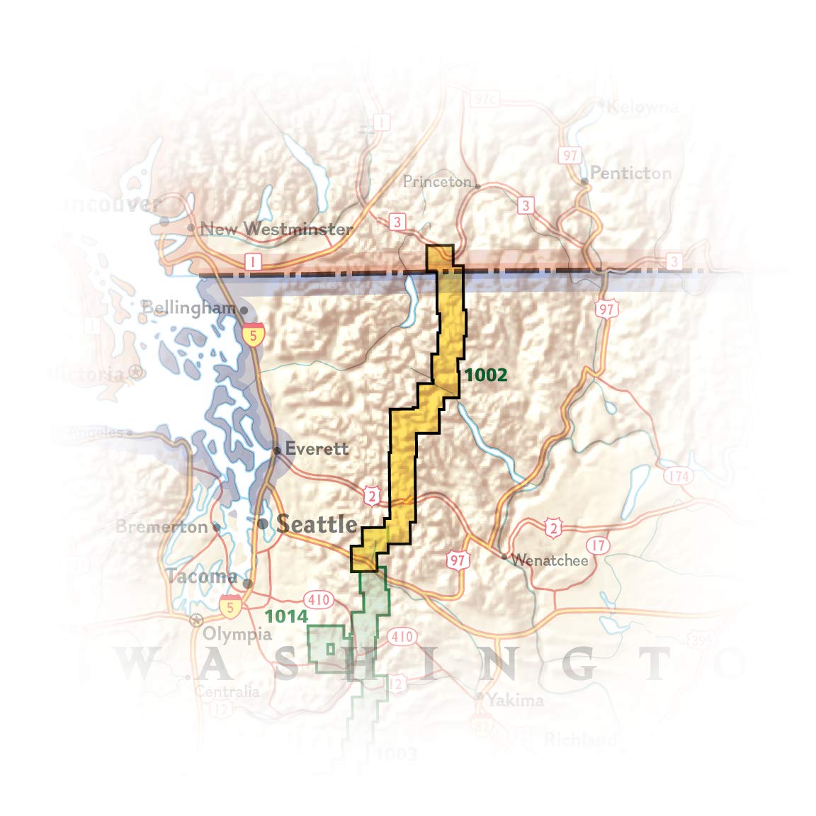 Pacific Crest Trail: Washington North Map [Canada to Snoqualmie Pass] (National Geographic Topographic Map Guide, 1002)