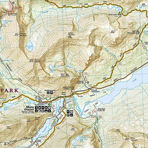 Many Glacier: Glacier and Waterton Lakes National Parks Map (National Geographic Trails Illustrated Map, 314)