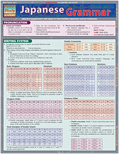 Japanese Grammar QuickStudy Laminated Reference Guide (Quick Study Academic)