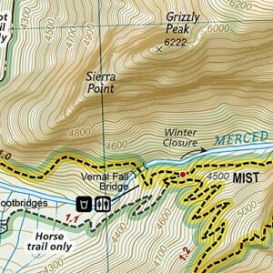 Yosemite National Park Day Hikes Map (National Geographic Topographic Map Guide, 1704)