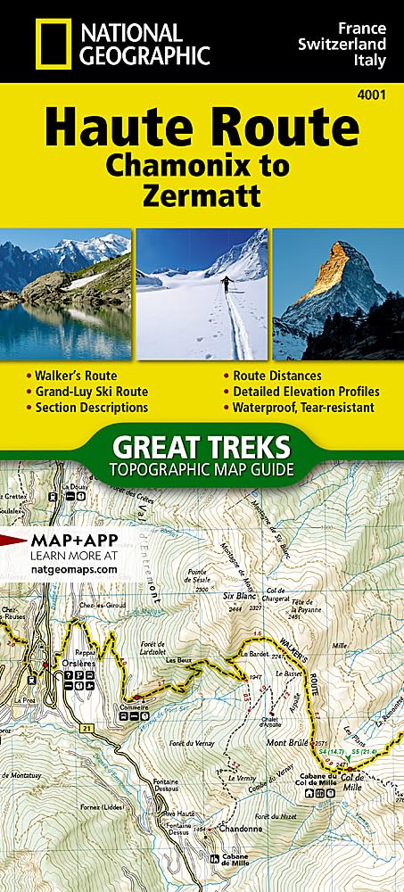 Haute Route Map [Chamonix to Zermatt] (National Geographic Trails Illustrated Map, 4001)