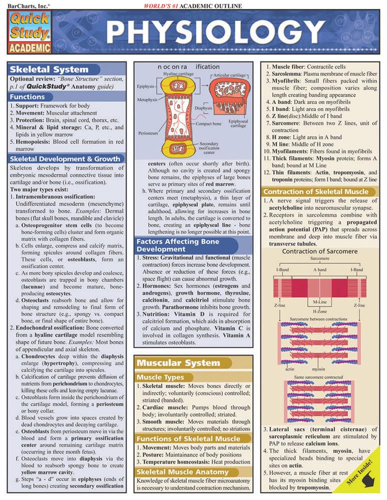 Physiology QuickStudy Laminated Reference Guide (QuickStudy Academic)