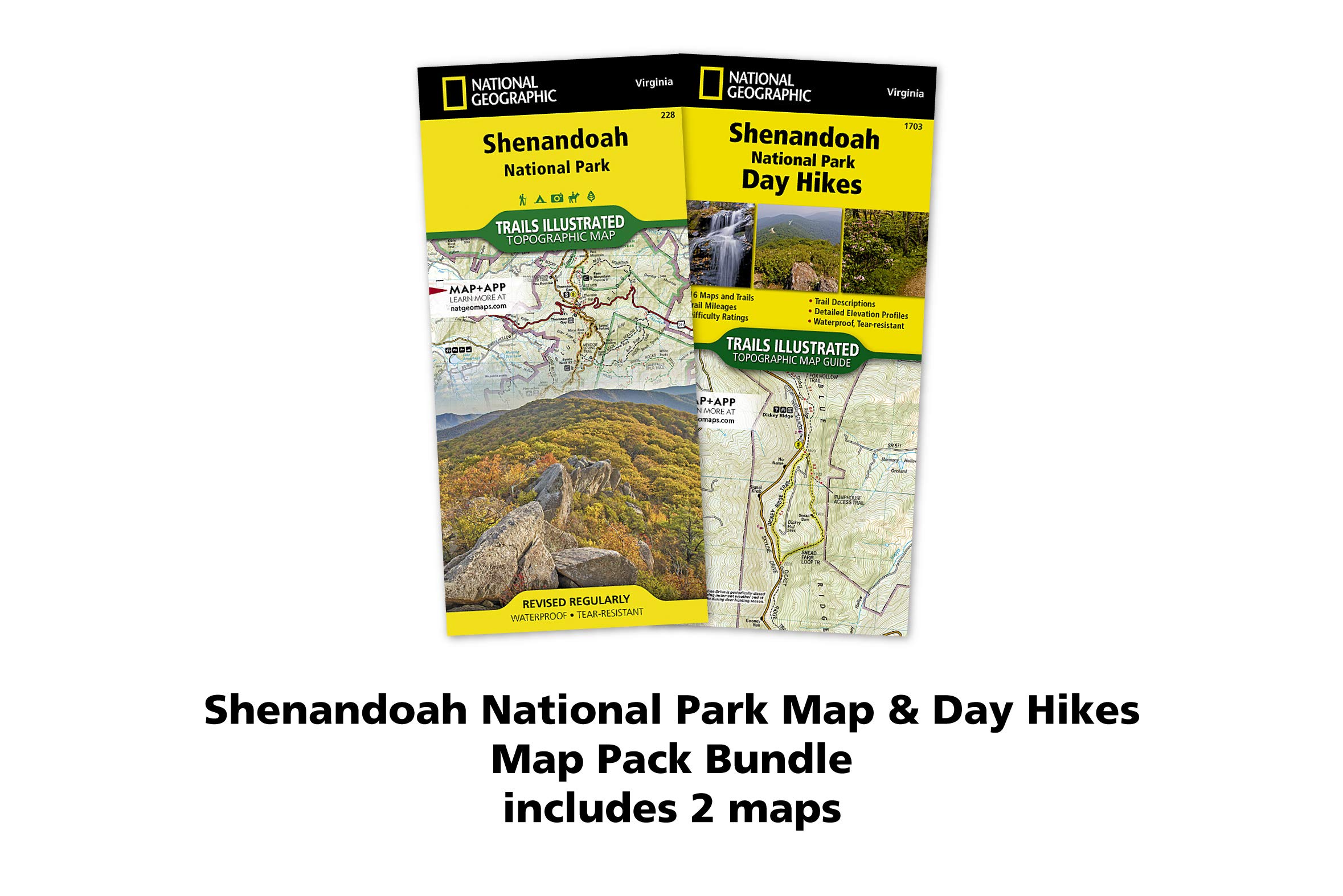 Shenandoah Day Hikes and National Park Map [Map Pack Bundle] (National Geographic Trails Illustrated Map)