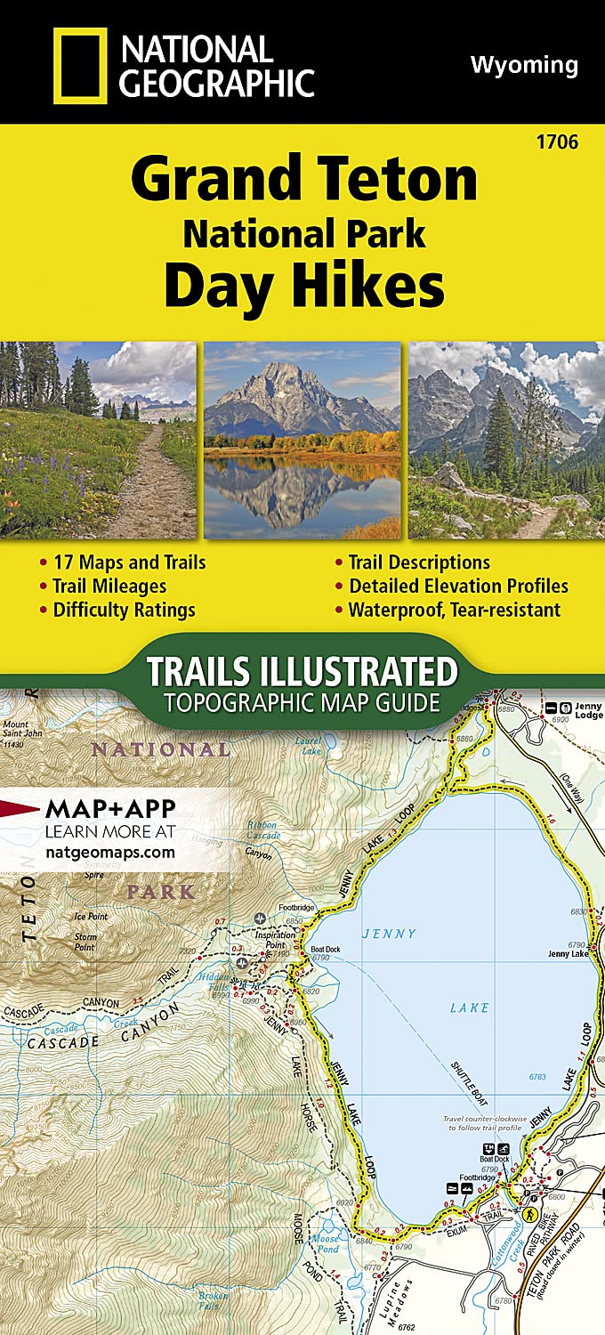 Grand Teton National Park Day Hikes Map (National Geographic Topographic Map Guide, 1706)