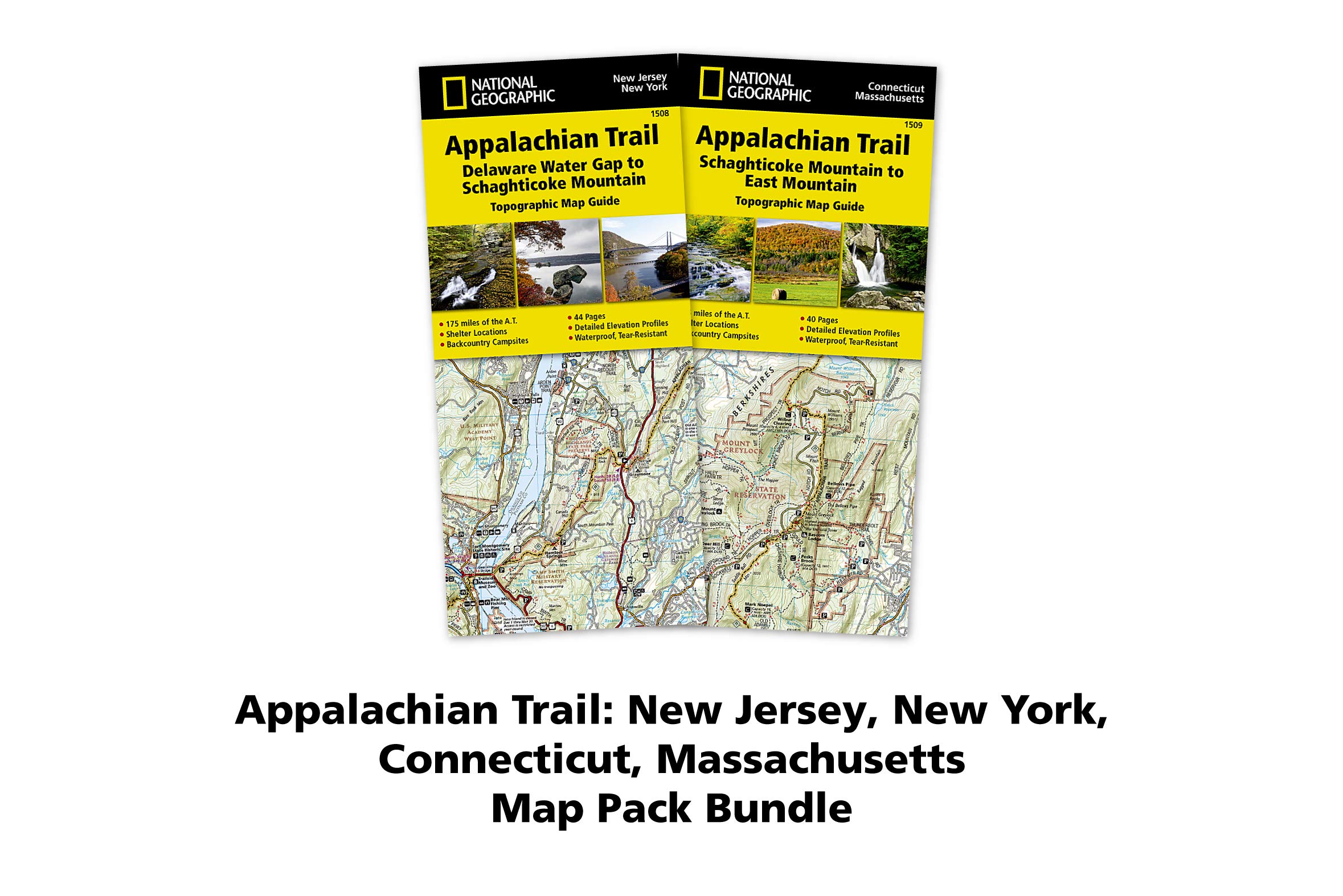 Appalachian Trail: New Jersey, New York, Connecticut, Massachusetts [Map Pack Bundle] (National Geographic Trails Illustrated Map)