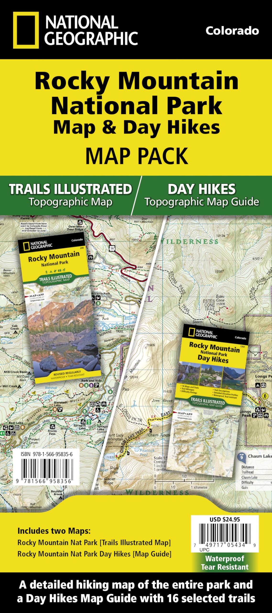 Rocky Mountain Day Hikes and National Park Map [Map Pack Bundle] (National Geographic Trails Illustrated Map)