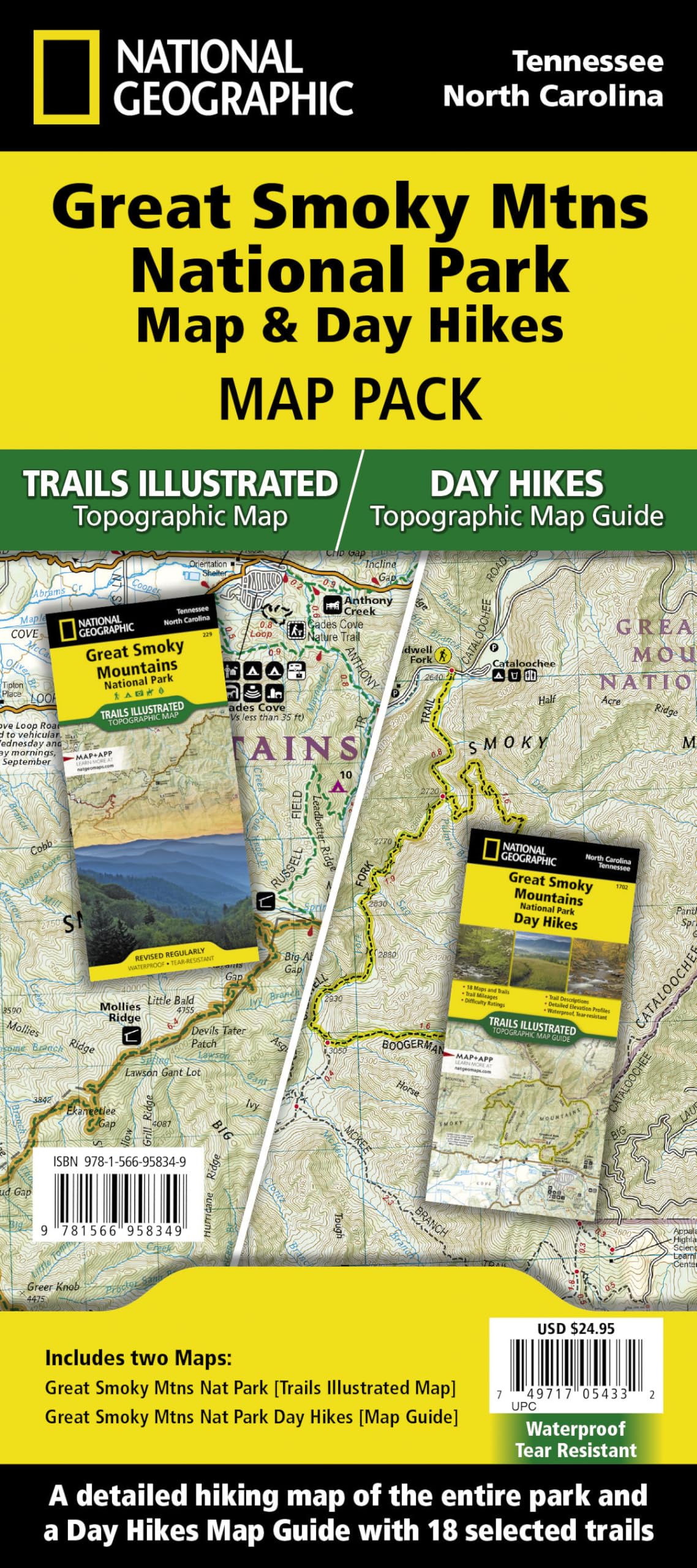 Great Smoky Mountains Day Hikes and National Park Map [Map Pack Bundle] (National Geographic Trails Illustrated Map)