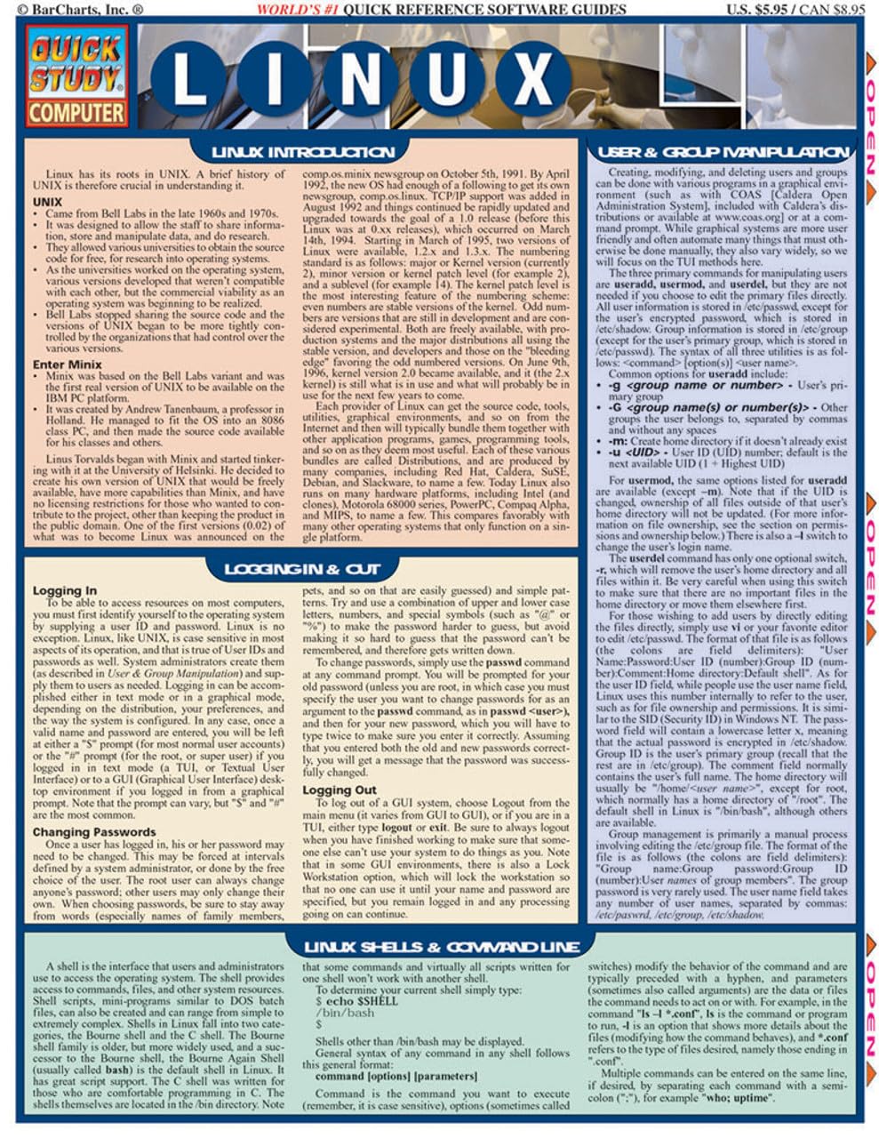 Linux QuickStudy Laminated Reference Guide (QuickStudy Computer)