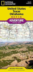 united states, texas and oklahoma map (national geographic adventure map, 3123)