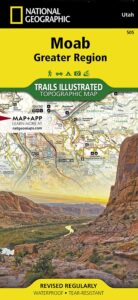 moab greater region map (national geographic trails illustrated map, 505)