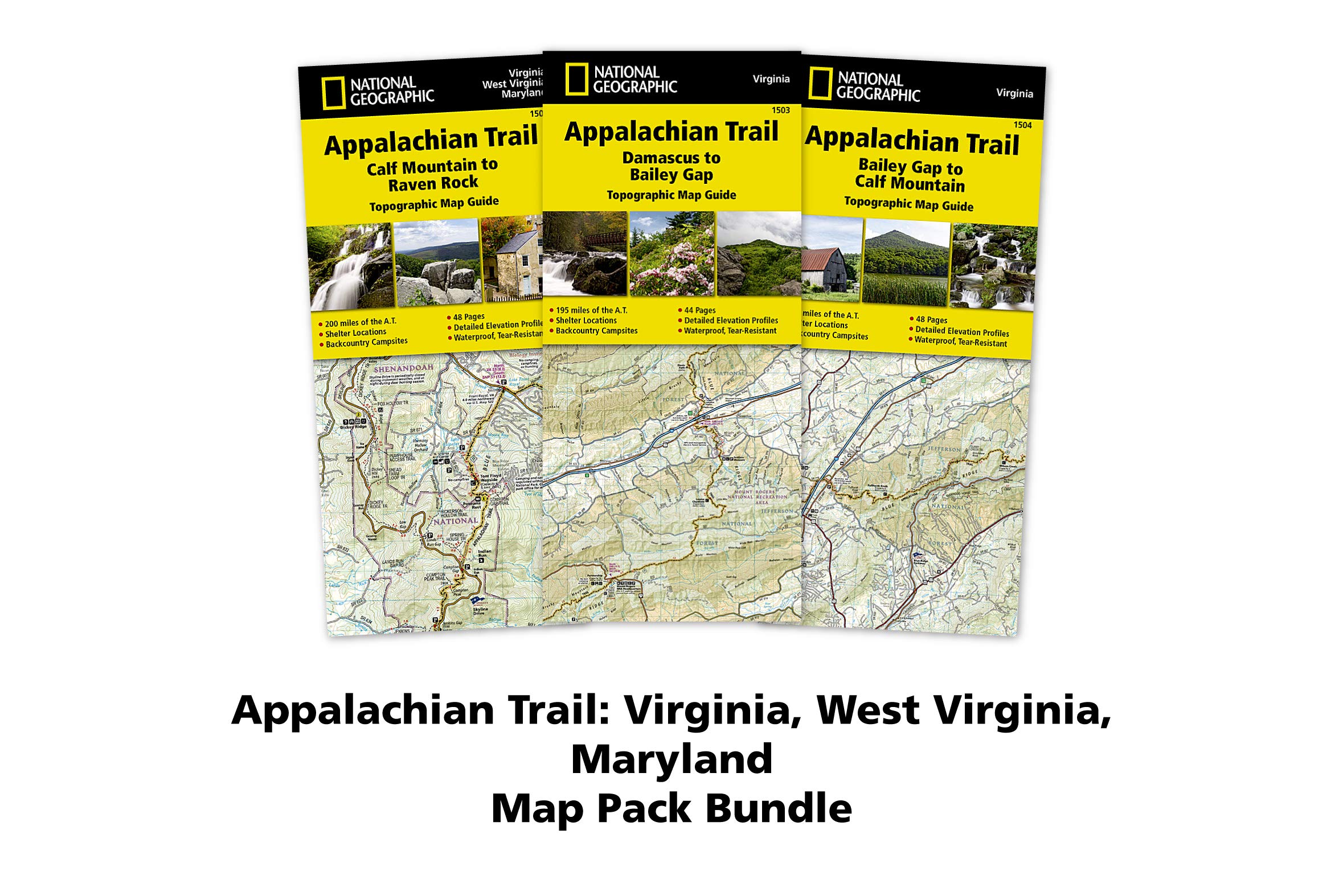 Appalachian Trail: Virginia, West Virginia, Maryland [Map Pack Bundle] (National Geographic Trails Illustrated Map)