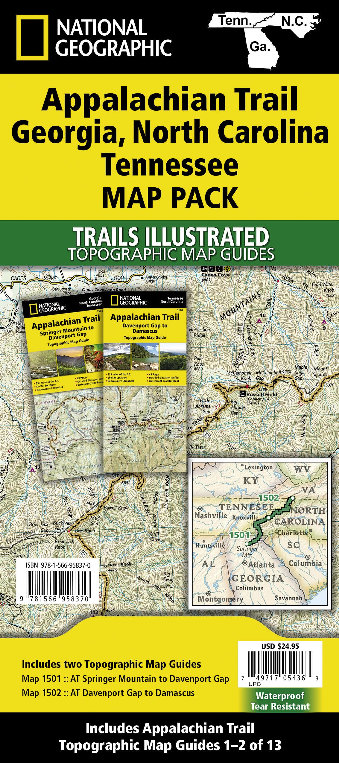 Appalachian Trail: Georgia, North Carolina, Tennessee [Map Pack Bundle] (National Geographic Trails Illustrated Map)