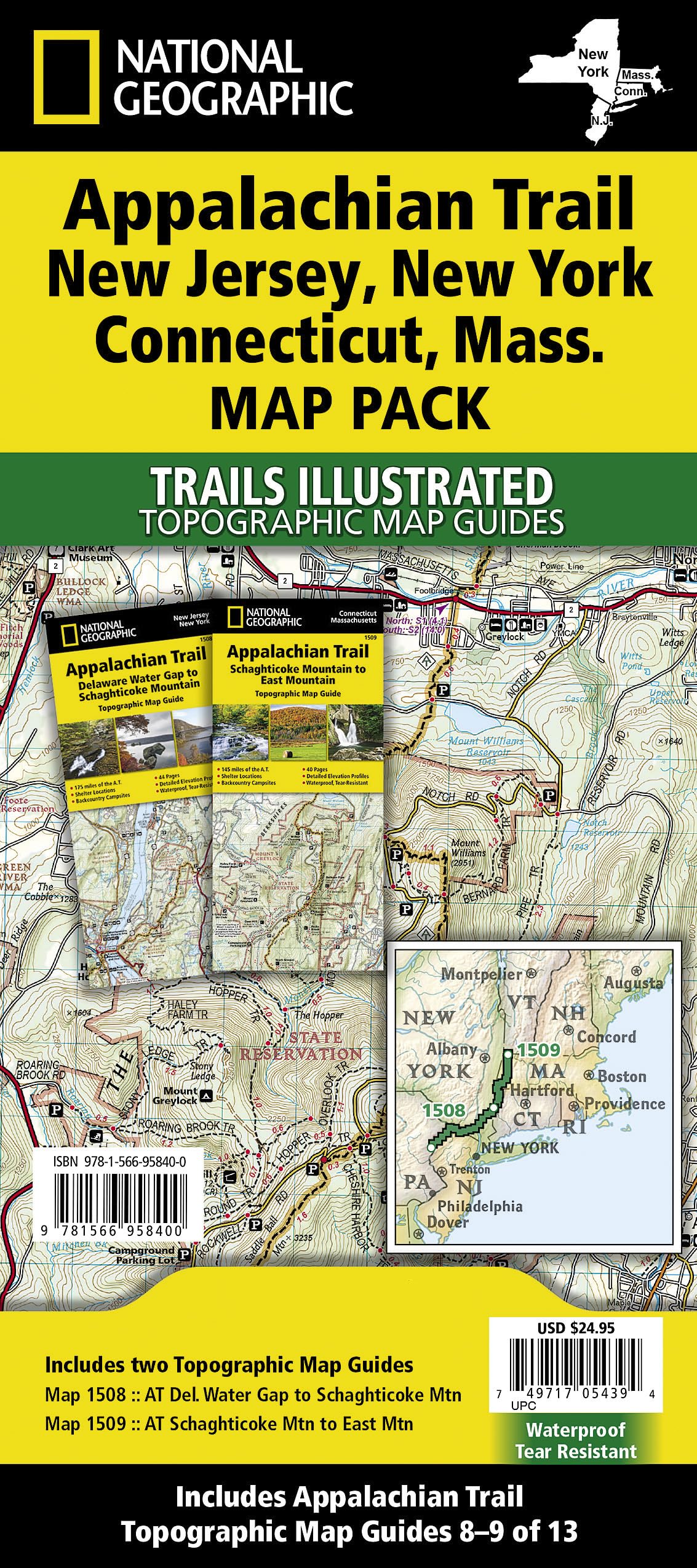 Appalachian Trail: New Jersey, New York, Connecticut, Massachusetts [Map Pack Bundle] (National Geographic Trails Illustrated Map)