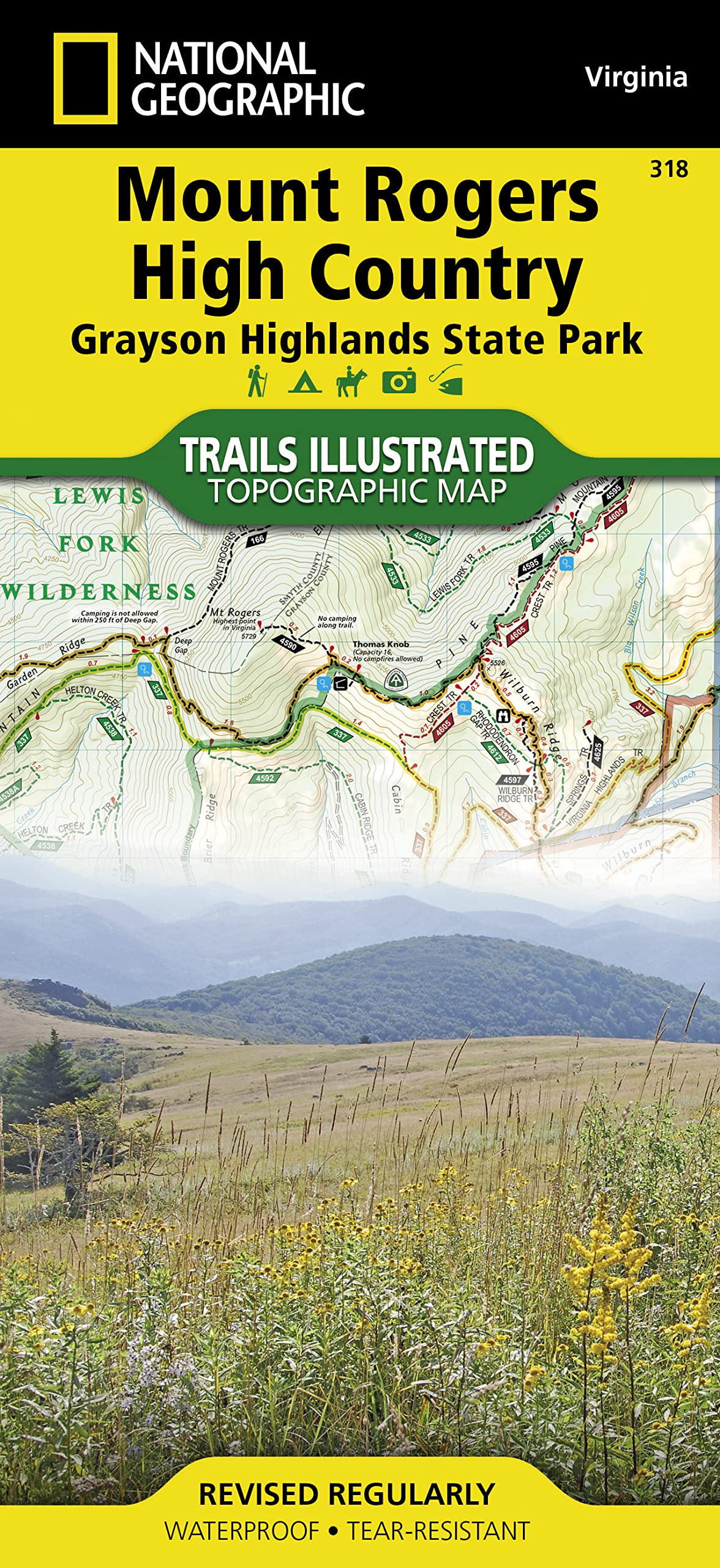 Mount Rogers High Country Map [Grayson Highlands State Park] (National Geographic Trails Illustrated Map, 318)