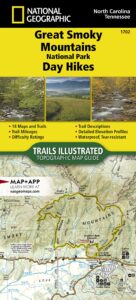 great smoky mountains national park day hikes map (national geographic topographic map guide, 1702)